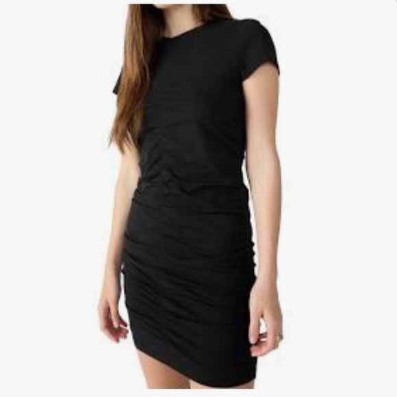 antistar | Dresses | Antistar Black Mini Tshirt Dress Ruched Sides ...